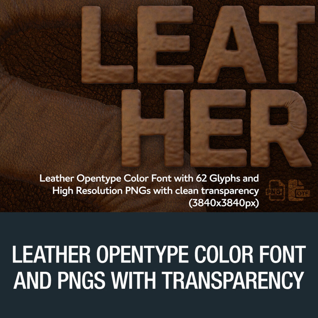 MS Leather Color Font & PNG - MasterBundles