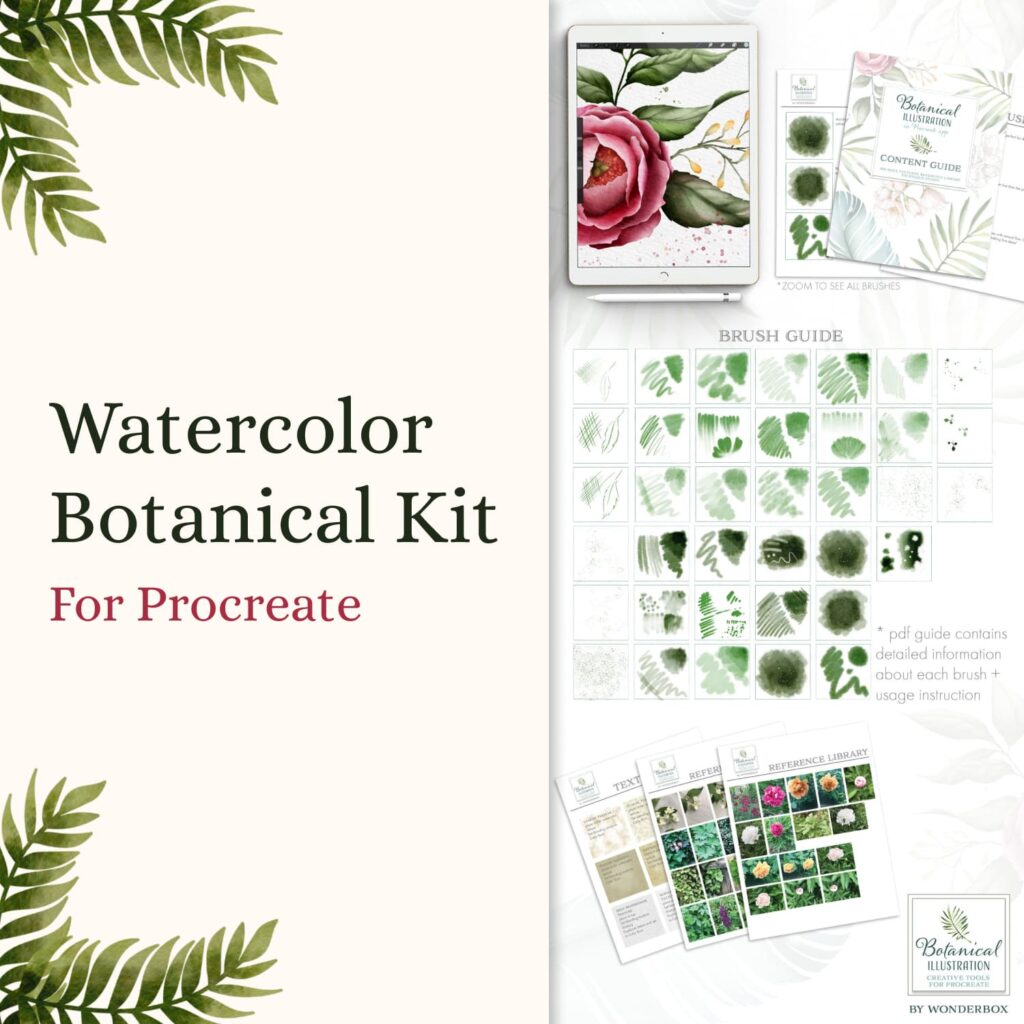 Procreate Watercolor Botanical Kit – MasterBundles