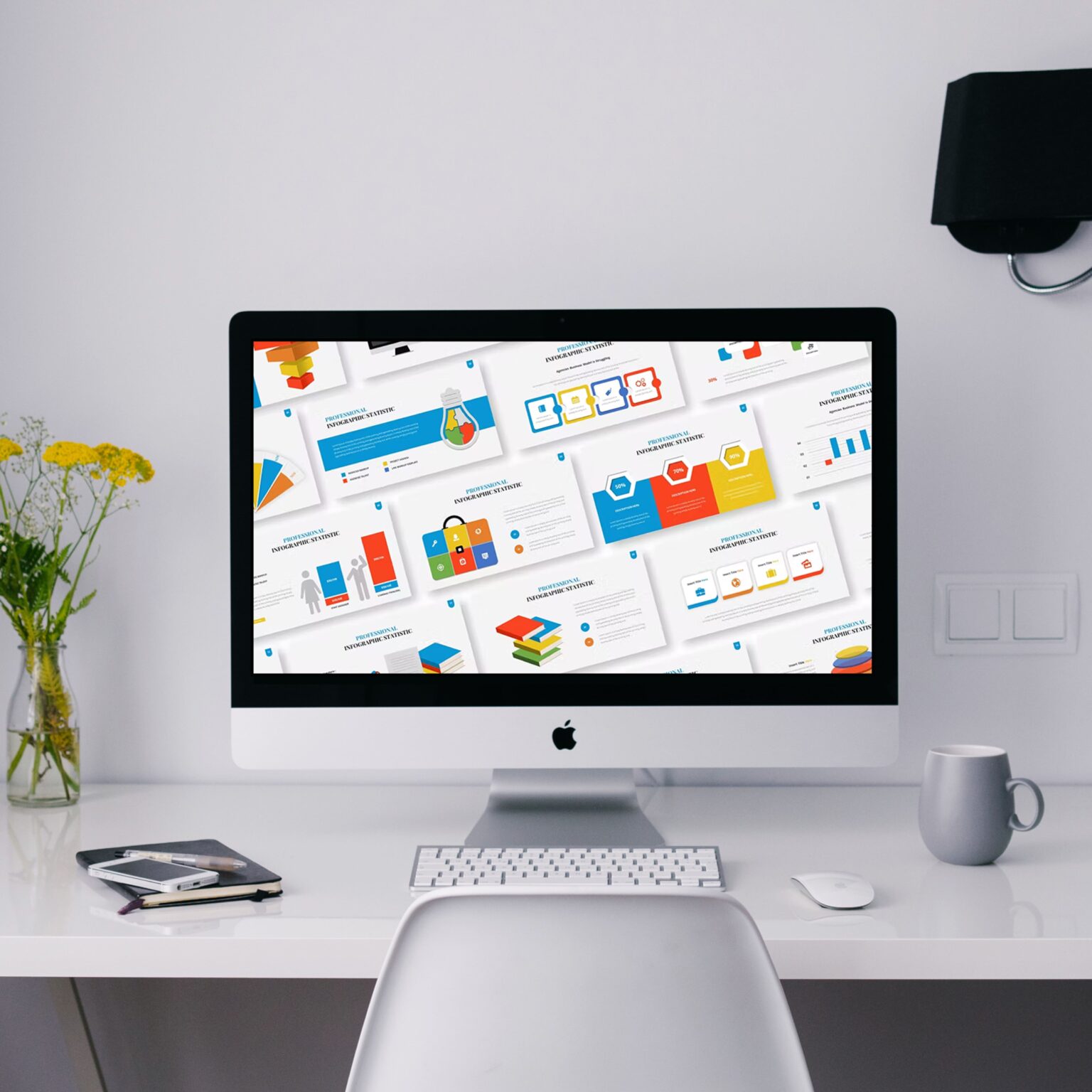 Professional Statistic Infographic PowerPoint Template – MasterBundles