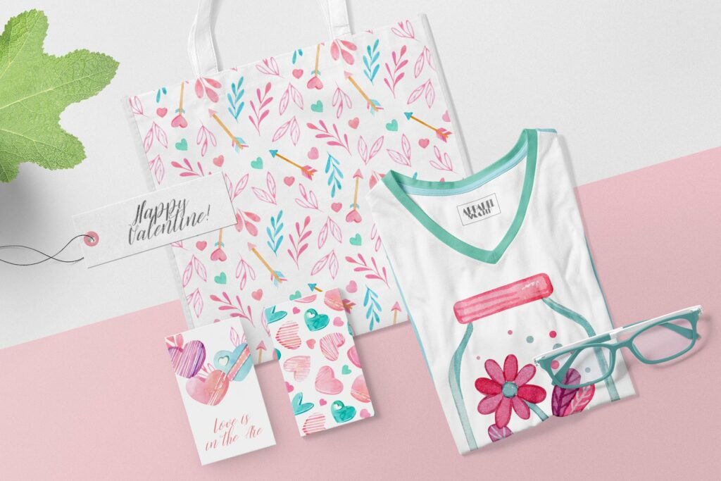 Watercolor Valentines Day Collection | Master Bundles