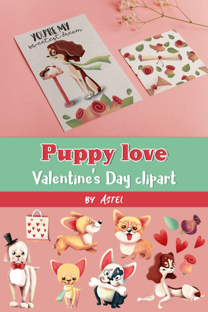 Puppy Love. Valentine's Day Clipart – MasterBundles