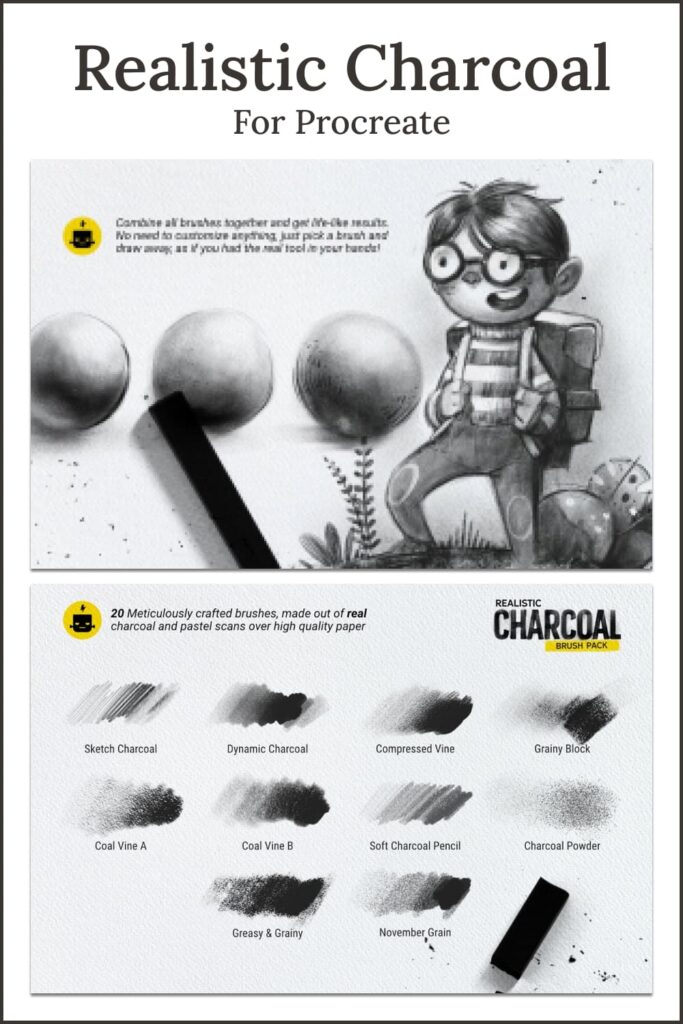 Realistic Charcoal 2 for Procreate – MasterBundles
