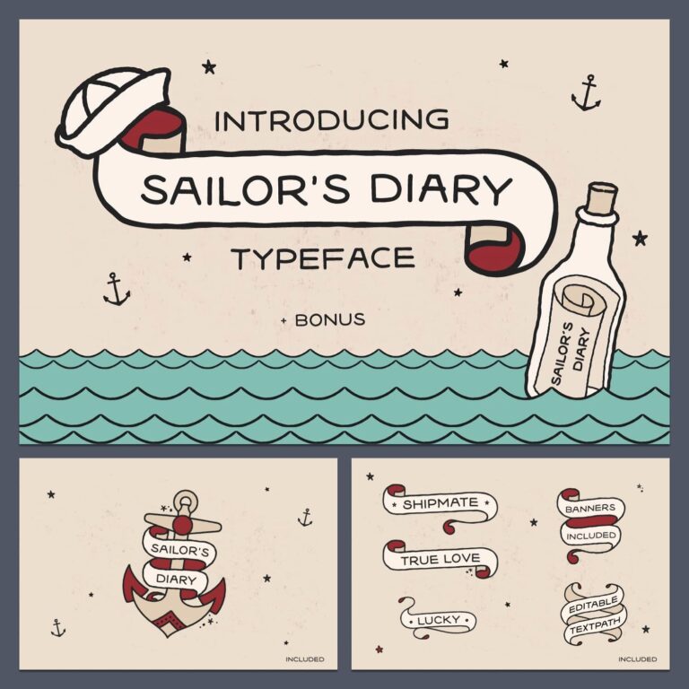 Sailors Diary Tattoo Style Font – MasterBundles