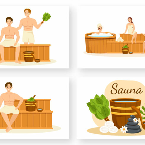 13 Sauna and Steam Room Illustration | MasterBundles