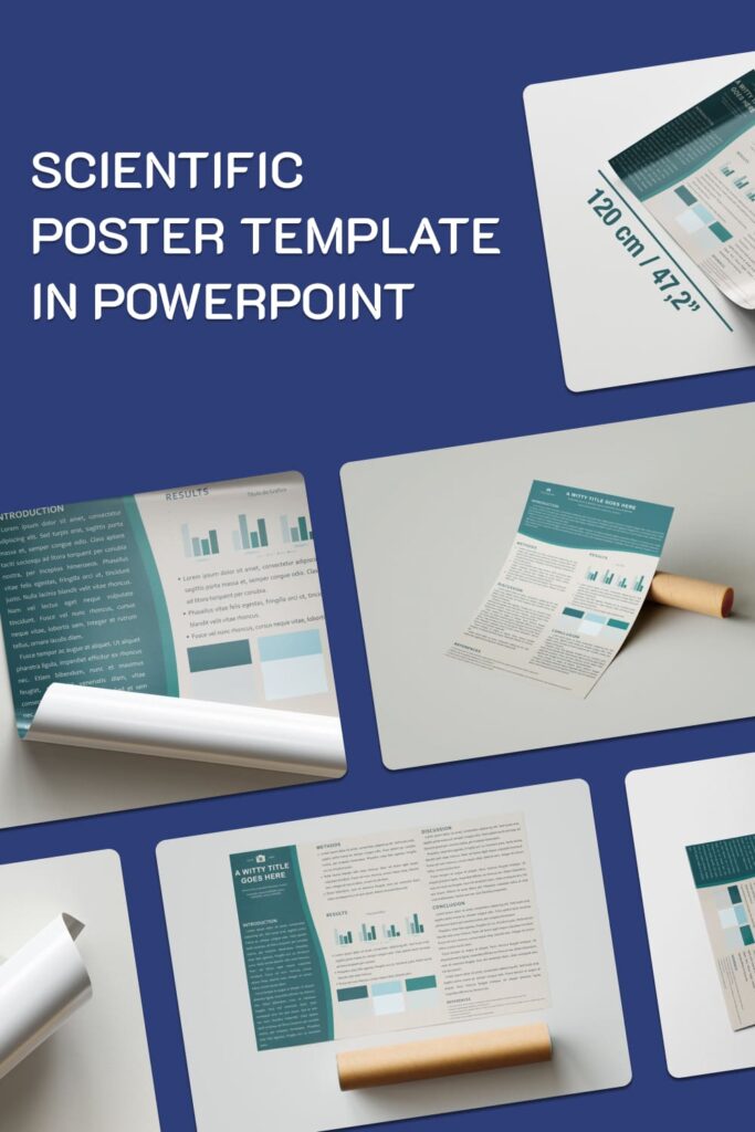 Science Poster Model In Powerpoint | Warm Blue | Horizontal – MasterBundles