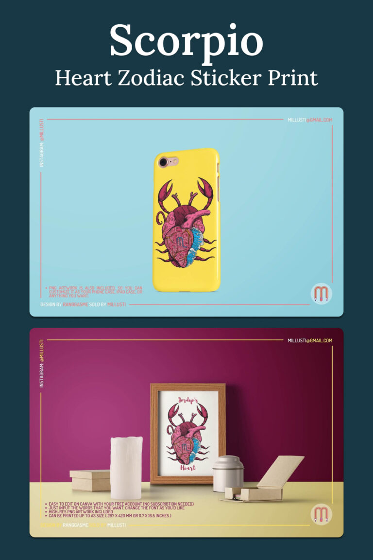 Scorpio Heart Zodiac Sticker Print – MasterBundles