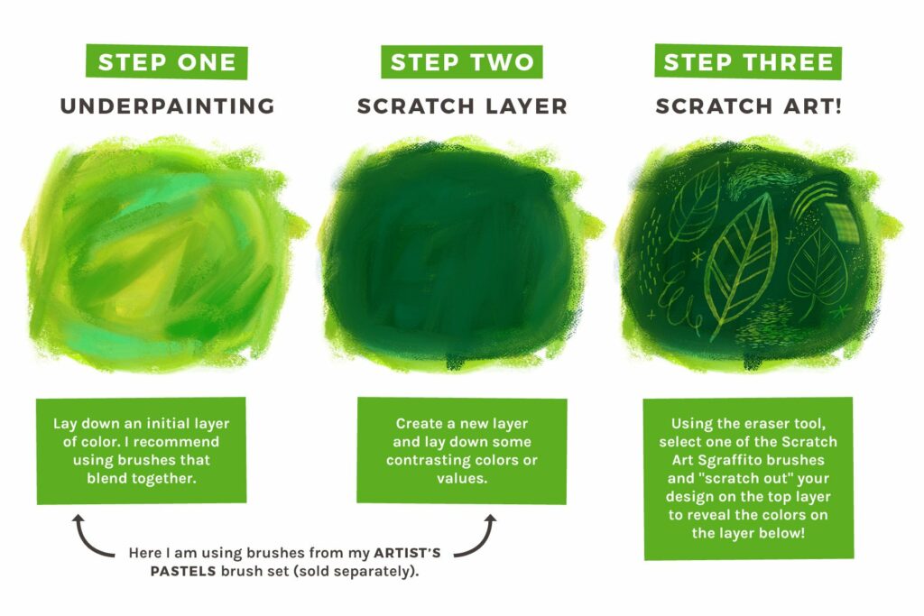 Scratch Art Brushes for Procreate – MasterBundles