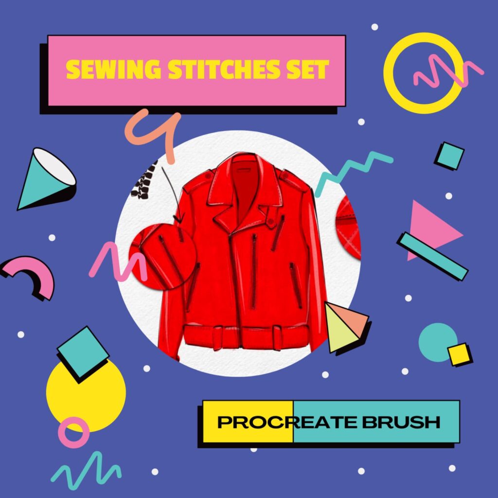 Sewing Stitches Set. Procreate Brush – MasterBundles