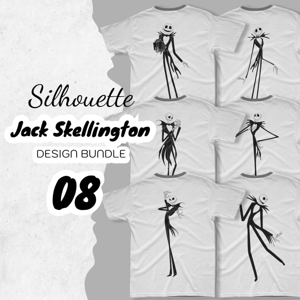Silhouette Jack Skellington SVG T-shirt Designs – MasterBundles
