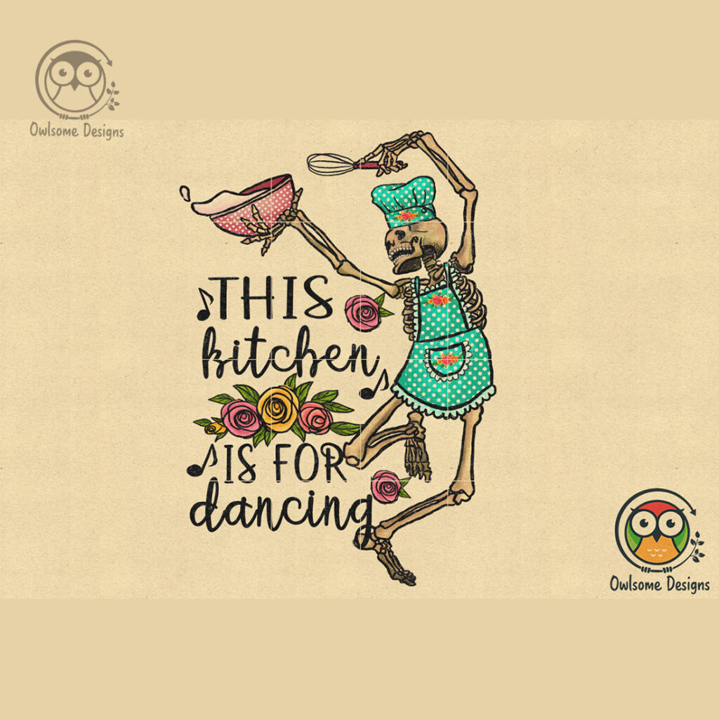 Skeleton Dancing Kitchen Sublimation Designs - MasterBundles