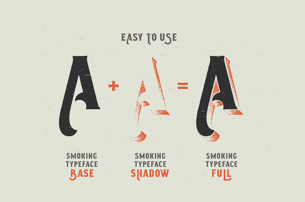 Retro Font Smoking Typeface Design and illustration - MasterBundles