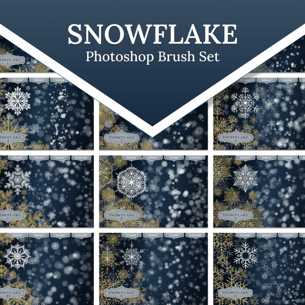 Snowflake Photoshop Brush Set – MasterBundles
