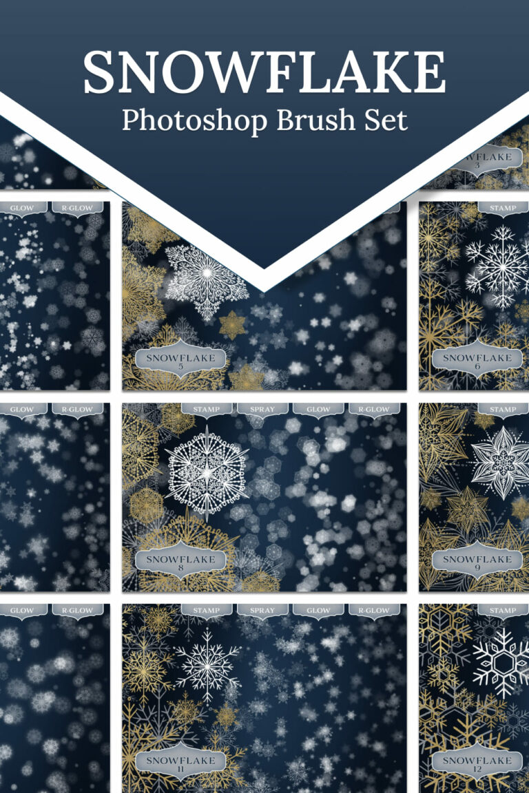Snowflake Photoshop Brush Set – MasterBundles
