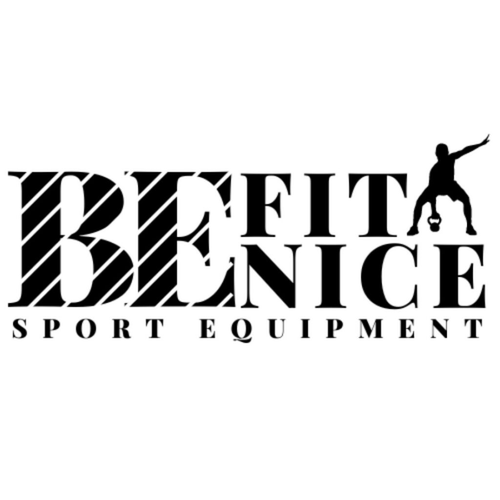BE FIT BE NICE sport equipment Logo design - MasterBundles