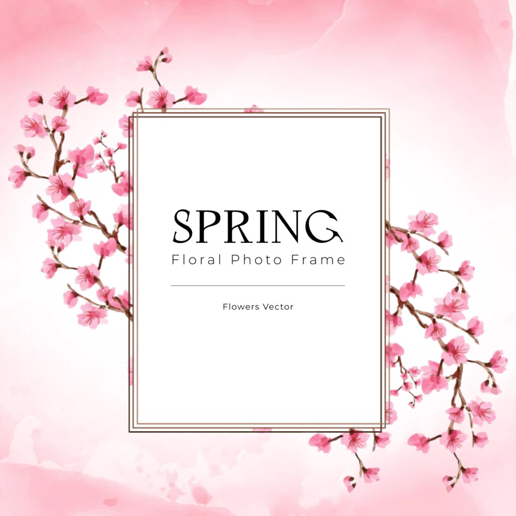 Spring Floral Photo Frame Vector – MasterBundles