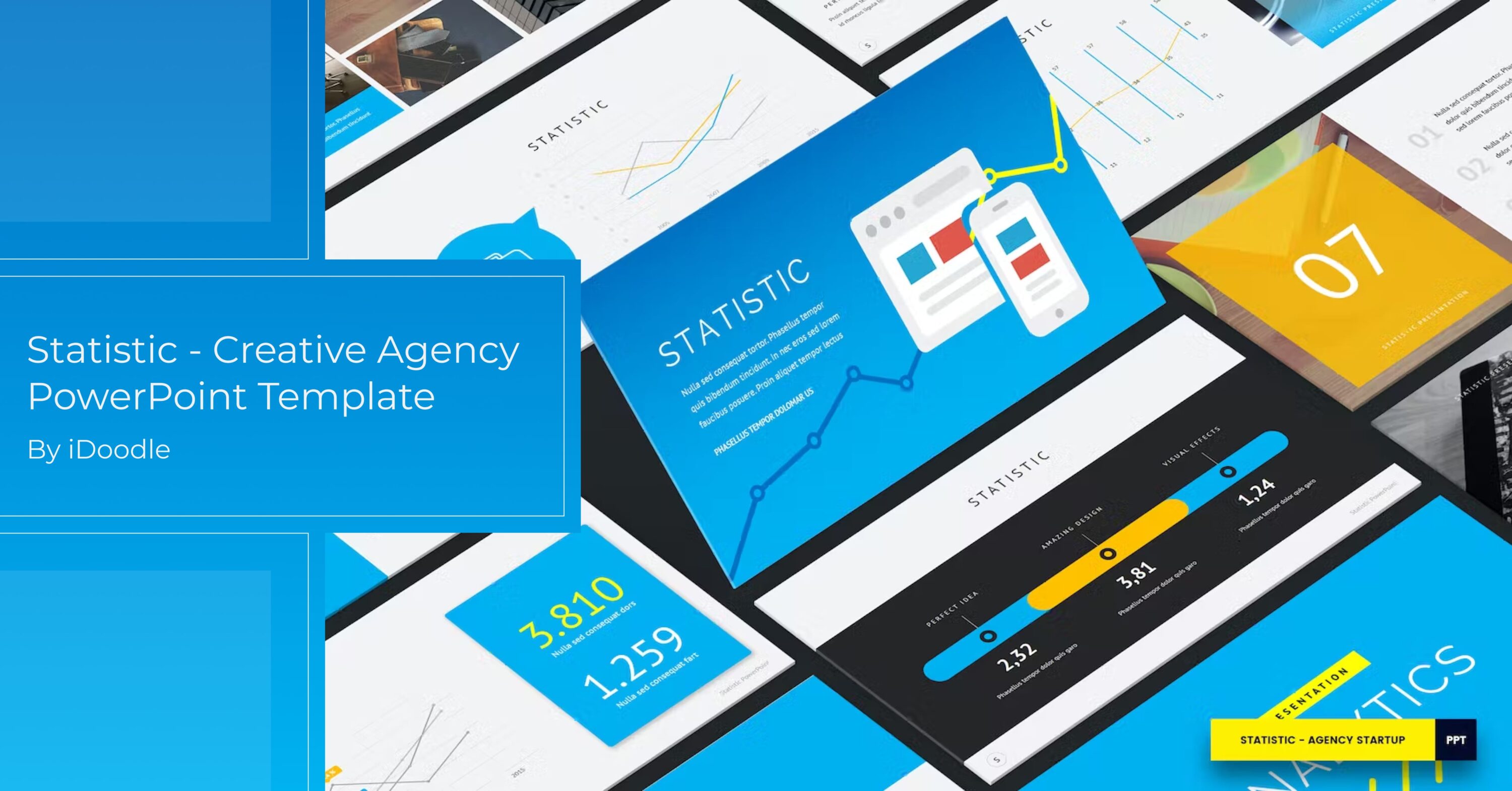 Statistic - Creative Agency PowerPoint Template – MasterBundles