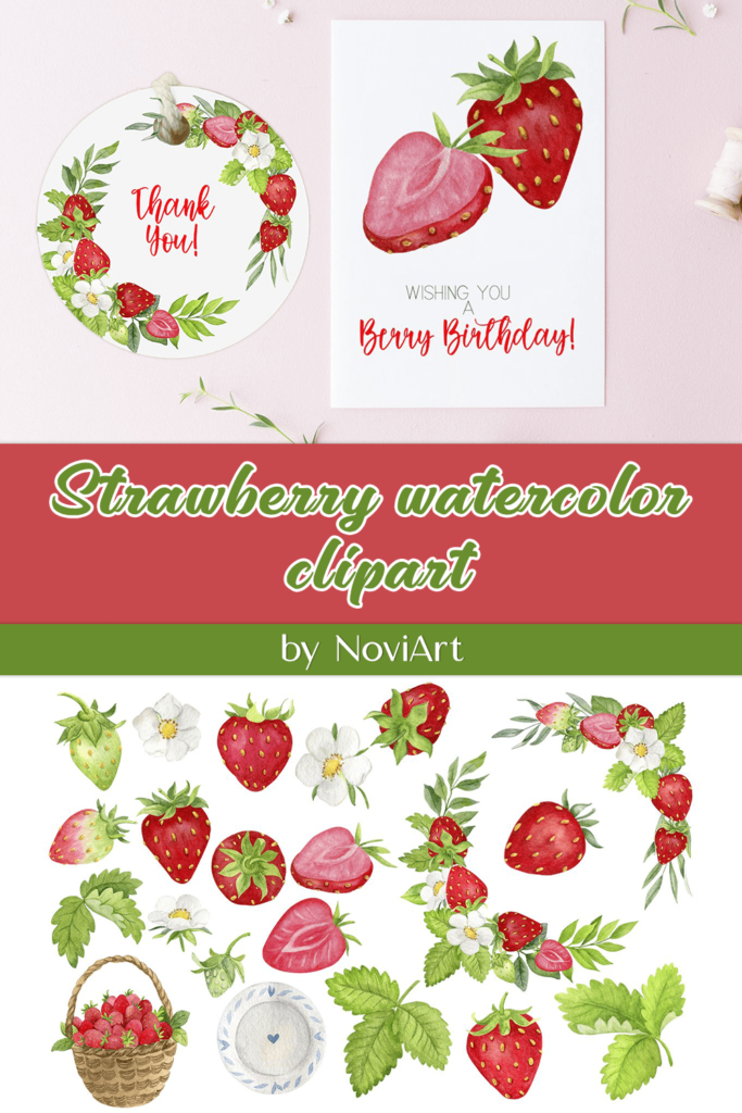 Strawberry Watercolor Clipart – MasterBundles