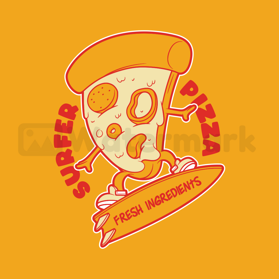 Surfer Pizza Vector Design - MasterBundles