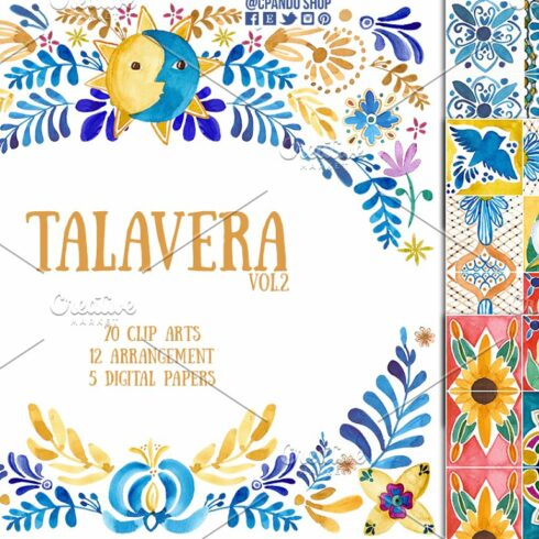 Talavera Mexican Fiesta Clipart | MasterBundles