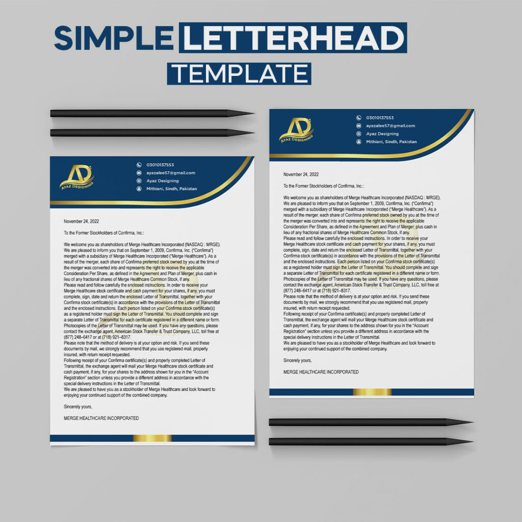 Simple Letterhead Template - MasterBundles