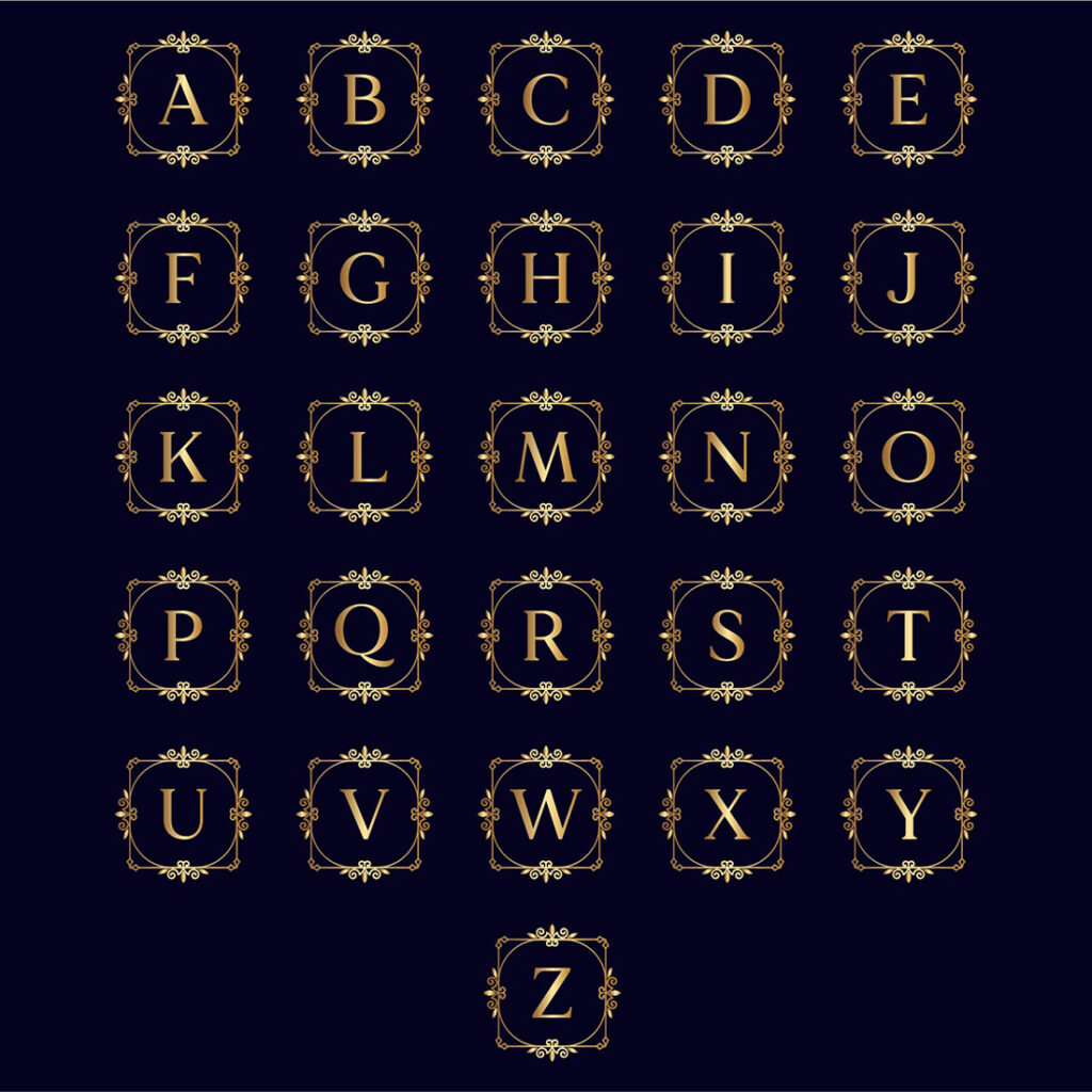 Gold Artistic Letter Logos Design - MasterBundles