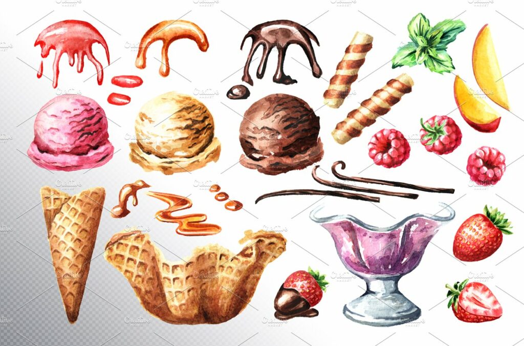 Ice Cream. Watercolor Collection – MasterBundles