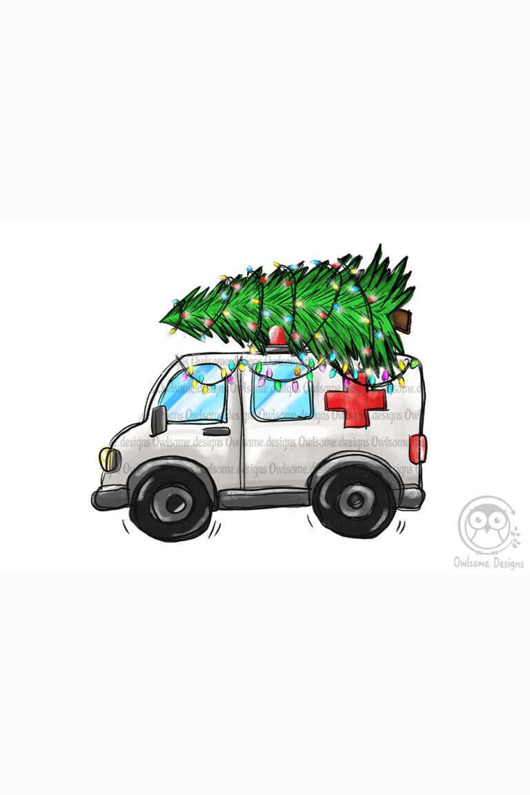 Christmas Tree On Ambulance Car PNG - MasterBundles