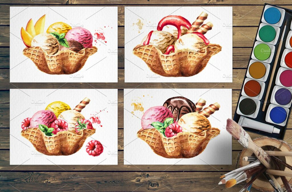Ice Cream. Watercolor Collection – MasterBundles