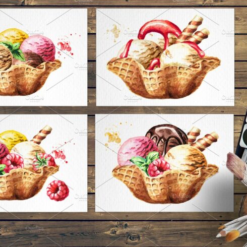 Ice Cream. Watercolor Collection | Master Bundles
