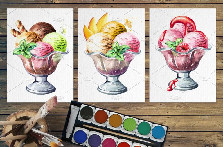 Ice Cream. Watercolor Collection – MasterBundles