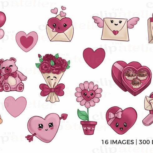 Happy Valentine's Cute Clipart Set | Master Bundles
