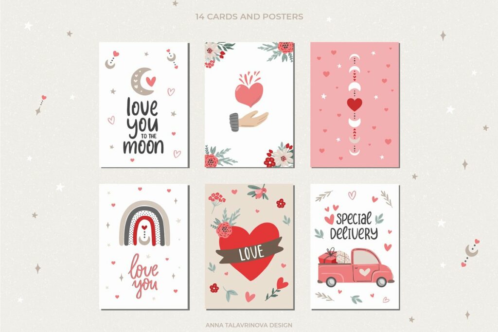 Boho Valentine\'s Day Pattern Clipart – MasterBundles