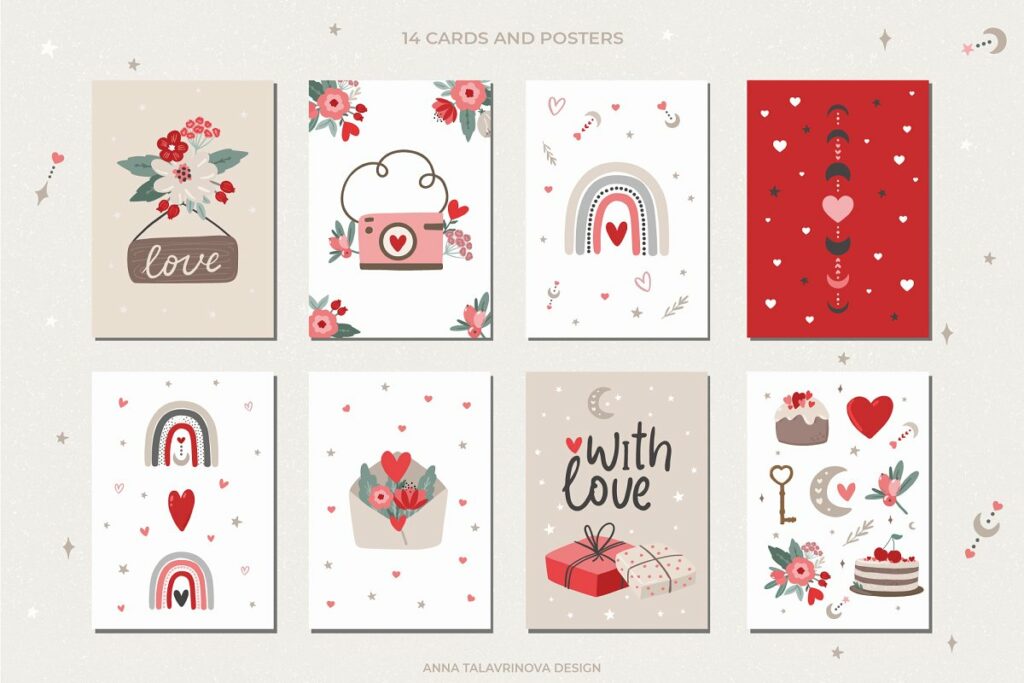 Boho Valentine\'s Day Pattern Clipart – MasterBundles