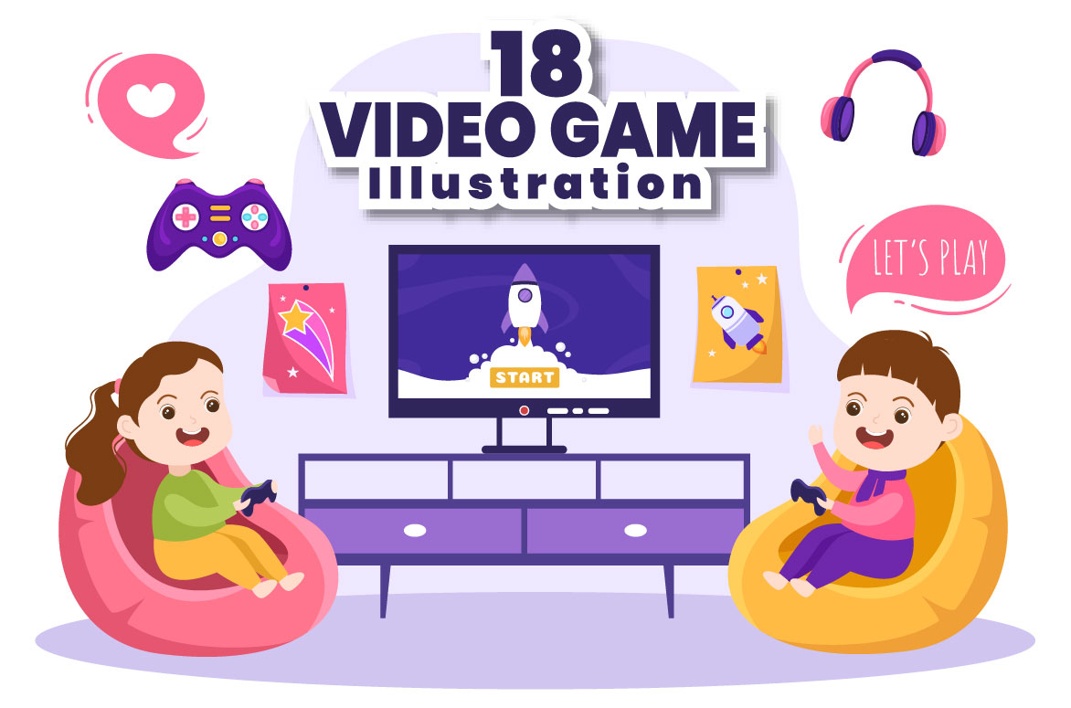 18 Video Game Illustration - MasterBundles