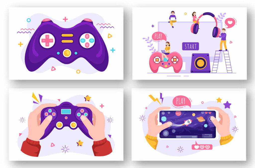 18 Video Game Illustration - MasterBundles