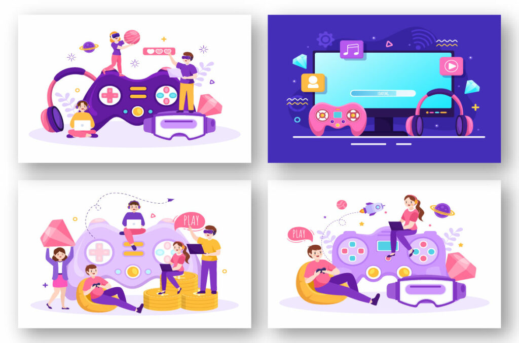 18 Video Game Illustration - MasterBundles