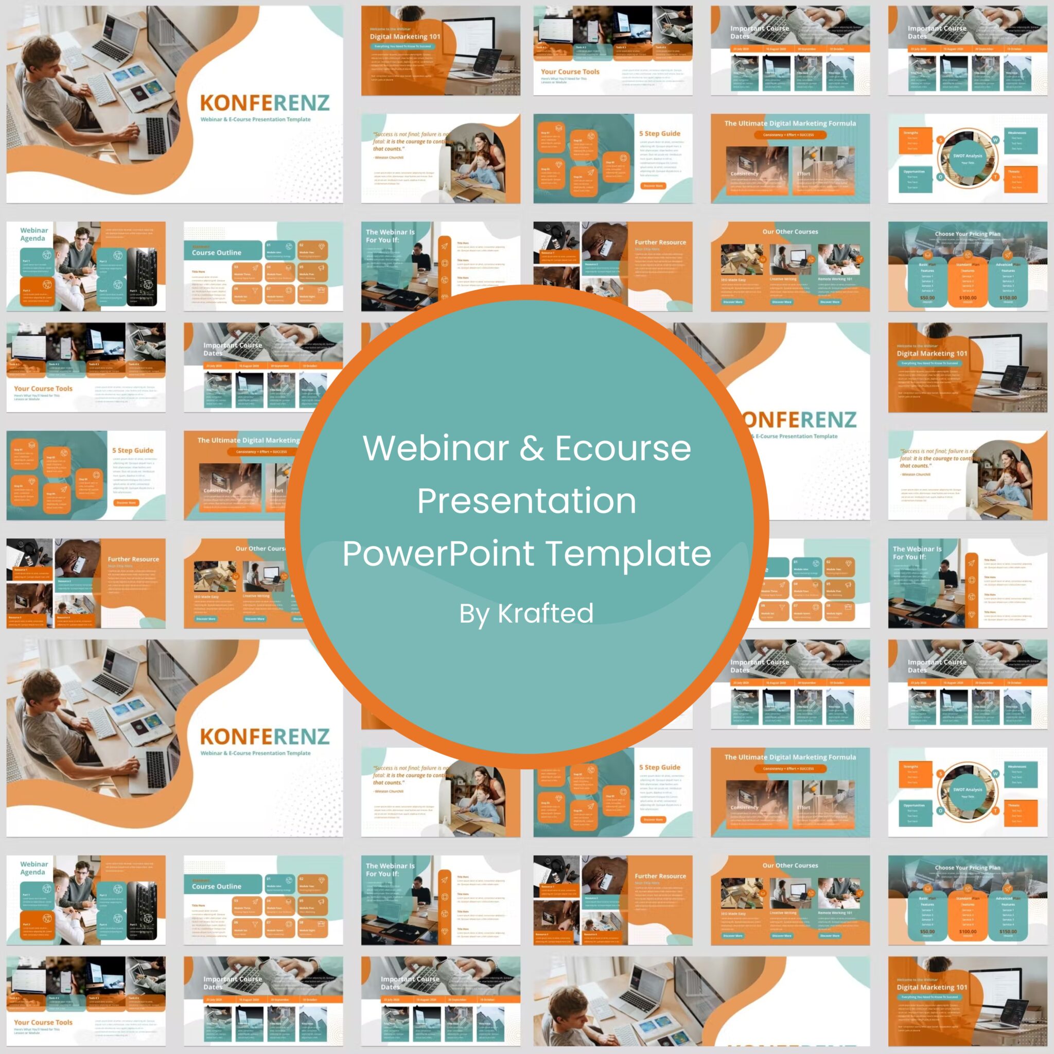Webinar & Ecourse Presentation PowerPoint Template – MasterBundles