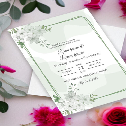 Wedding Ceremony Invitation Card Design | MasterBundles