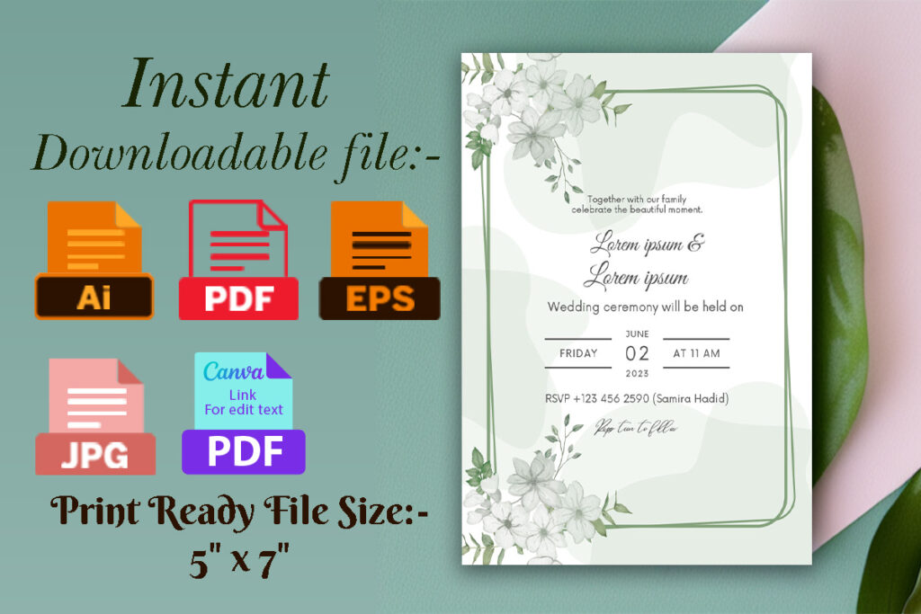 Wedding Ceremony Invitation Card Design - MasterBundles