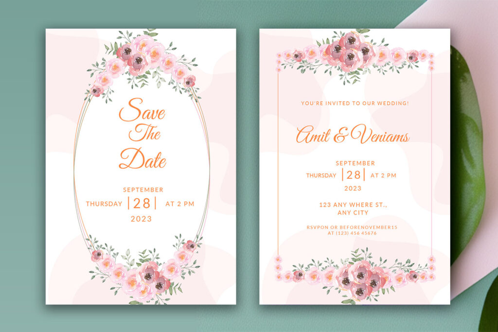 Florals Wedding Welcome Card Template - MasterBundles