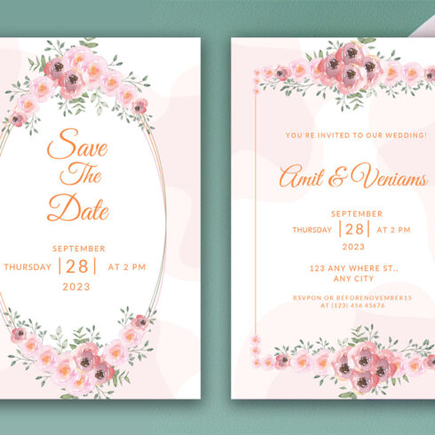 Florals Wedding Welcome Card Template | MasterBundles