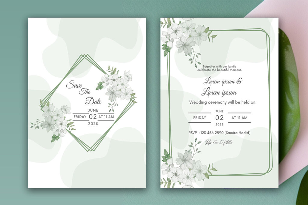 Wedding Ceremony Invitation Card Design - MasterBundles