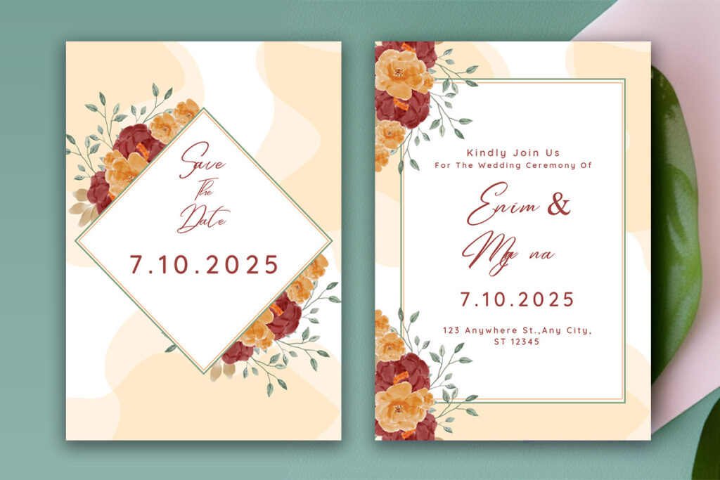 Wedding Editable Invitation Card Design - MasterBundles