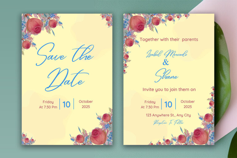 Beautiful Frame Wedding Invitation Card Design - MasterBundles