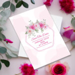 Soft Pink Color Floral Wedding Invitation Card Template - MasterBundles