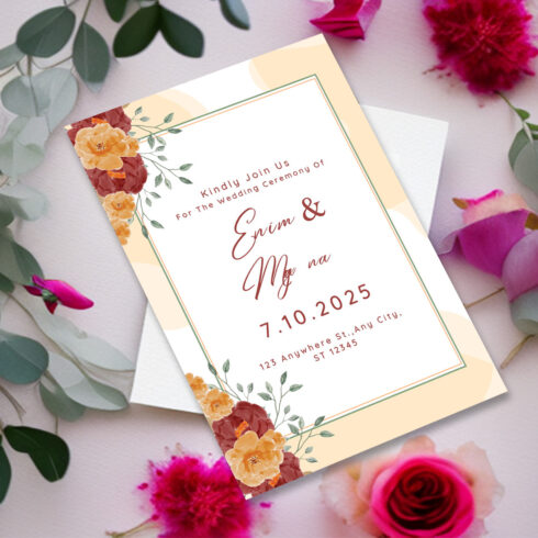 Wedding Editable Invitation Card Design - MasterBundles