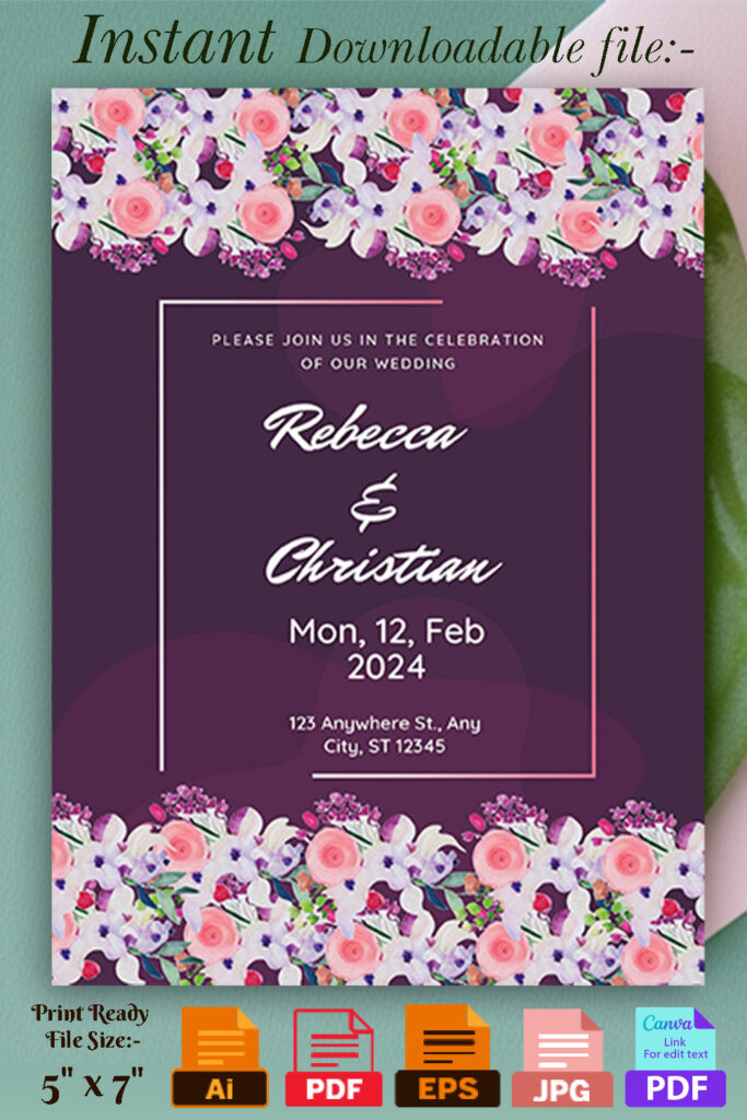Exclusive Wedding Invitation Card Design - MasterBundles