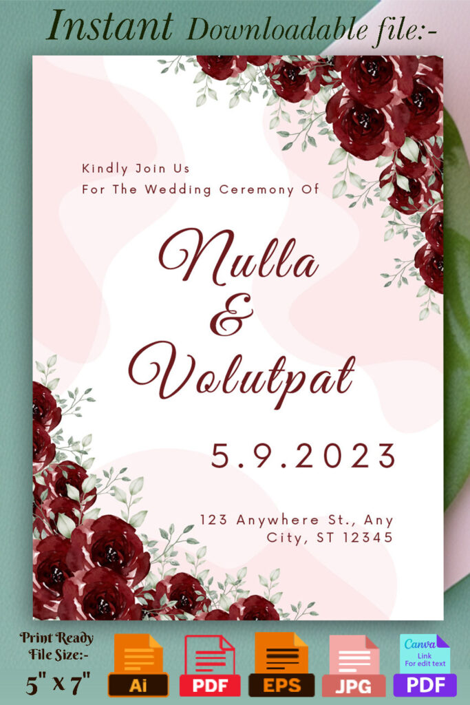 Wedding Invitation Card Design With Couple Name - MasterBundles