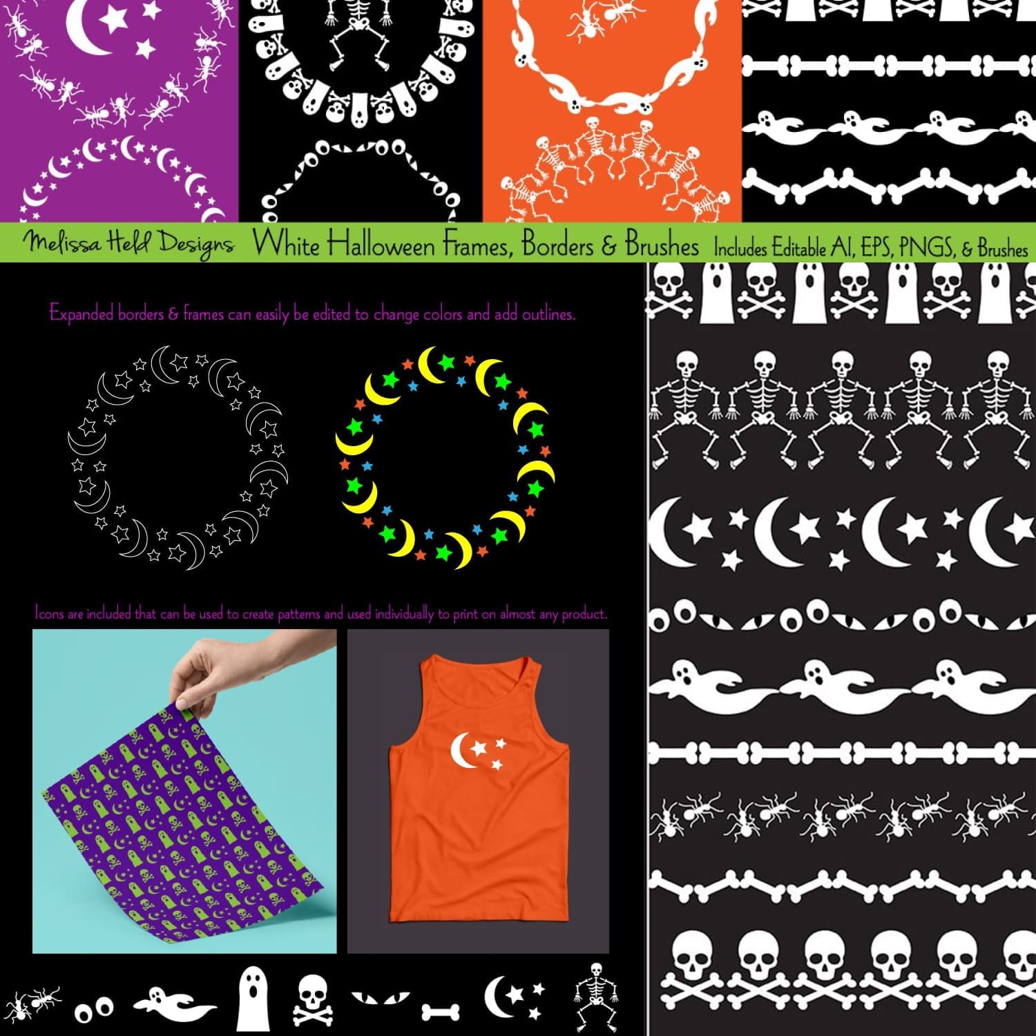 Creepy Halloween Clipart, Halloween Ghost | Master Bundles