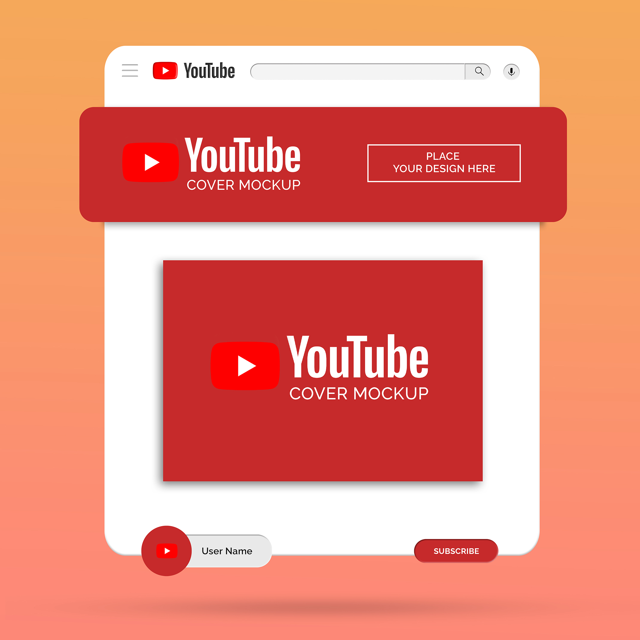 YouTube Covers Mockup Set - MasterBundles